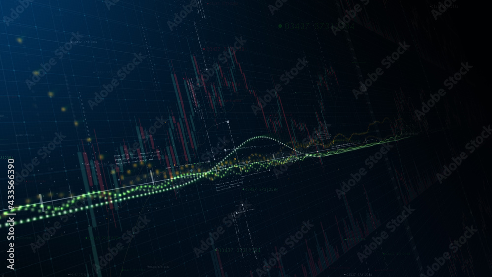 Business stock market, trading, info graphic with animated graphs ...