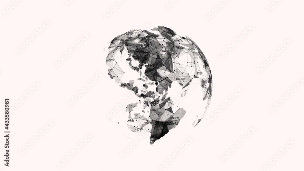 The global communication background. The earth rotating with node and ...