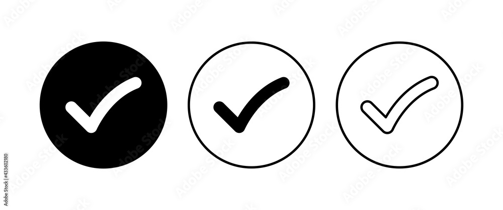 Check mark set. Check mark icon. Tick mark symbol vector Stock ...