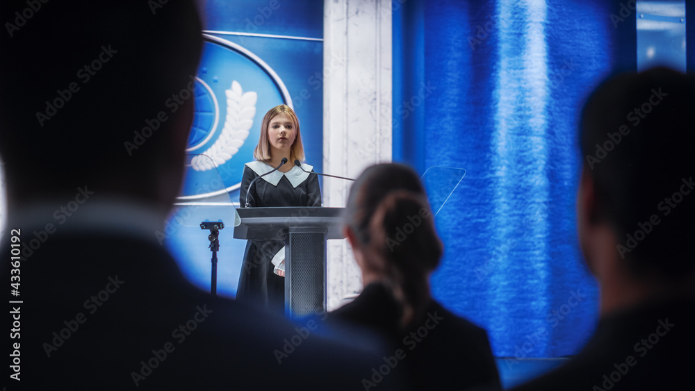 Young Girl Activist Delivering an Emotional and Powerful Speech at a ...