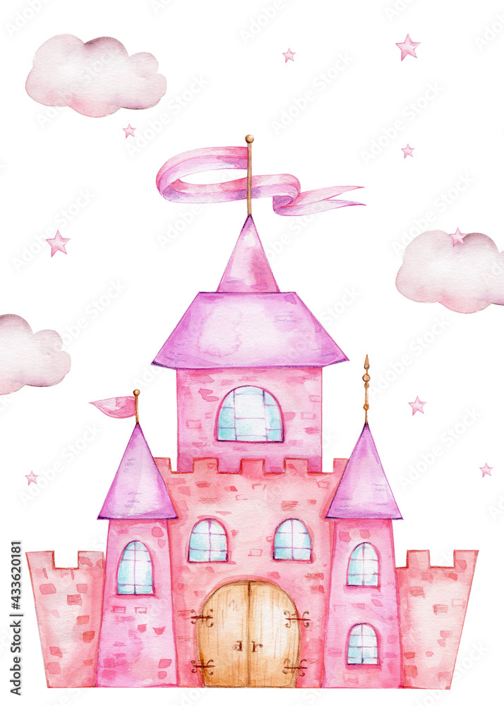 Pink Cartoon Castle