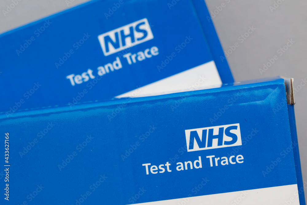 LONDON, UK - May 2021: NHS Test and Trace Covid-19 Home Test Kit Stock ...