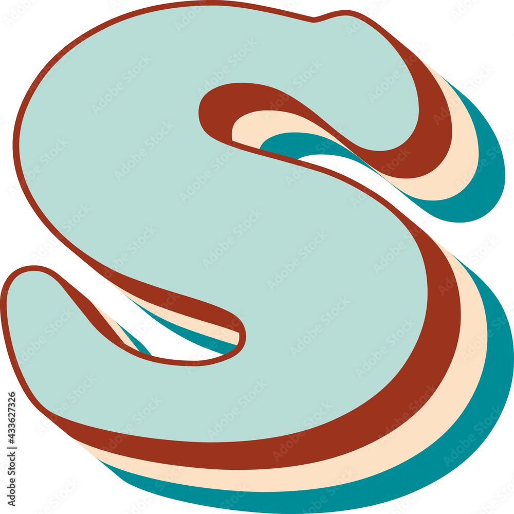 Letter S Monogram Letters Initial Retro Font 80s 70s 60s Vintage Logo ...