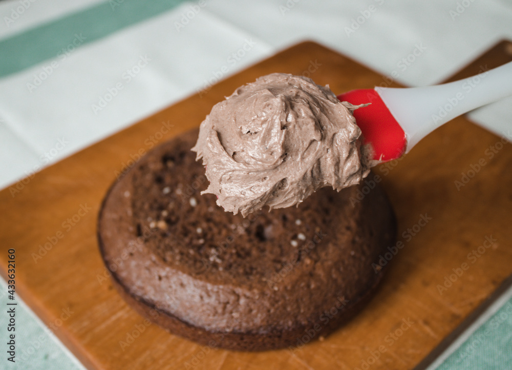 The process of making a cake at home. Household chores. A fresh ...