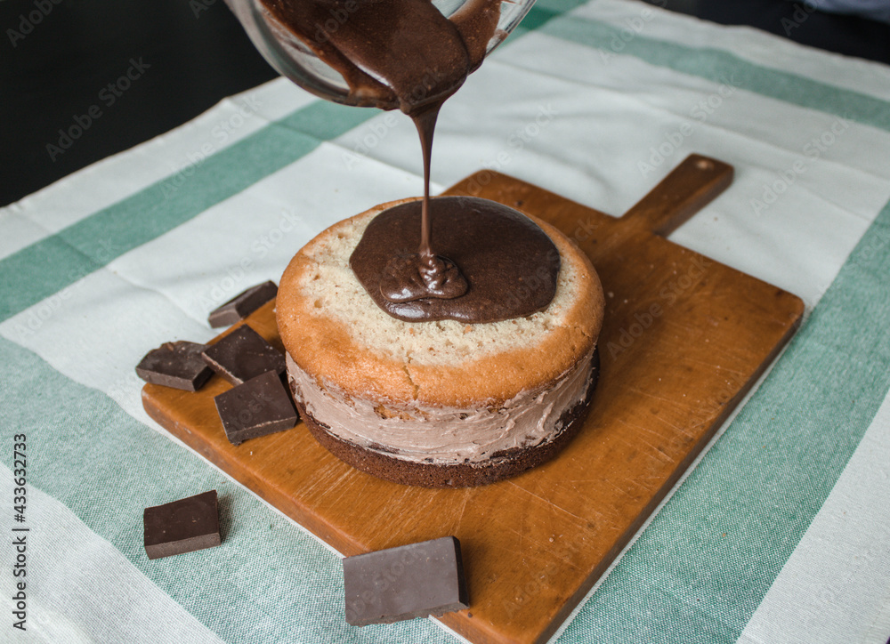 The process of making a cake at home. Household chores. A fresh ...