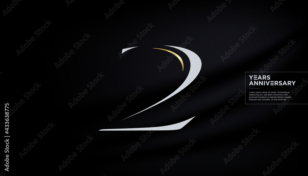 Number two / second / 2 vector font alphabet, modern dynamic luxury ...