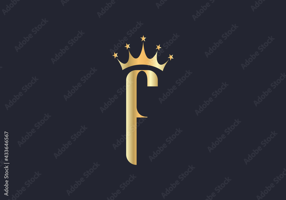 F logo with crown. Crown With F letter and luxury concept Stock 벡터 ...