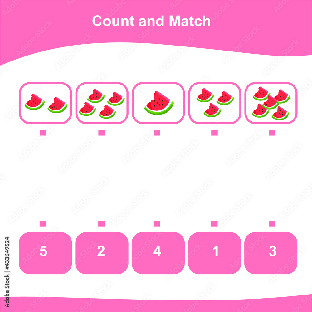 Counting the watermelon game for Preschool Children. This worksheet is ...