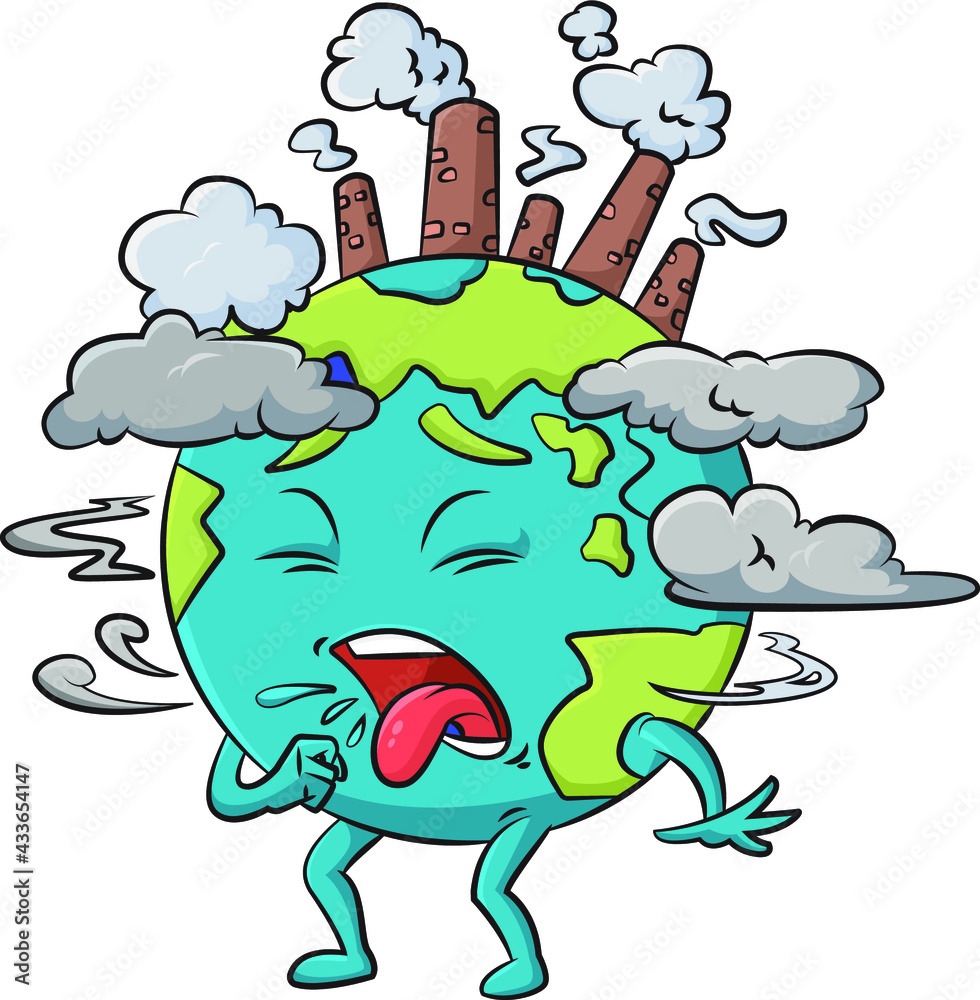 Cartoon vector illustration of a global warming-Earth melting Stock ...