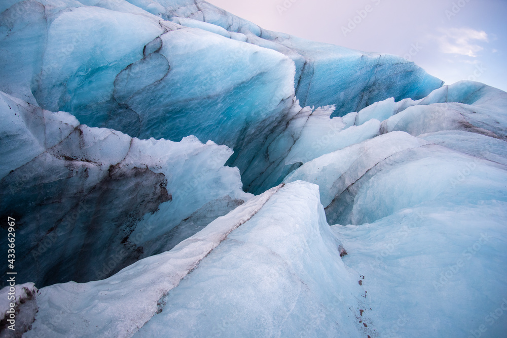 Detail Icelandic glacier image bright blue glacier abstract closeup ...