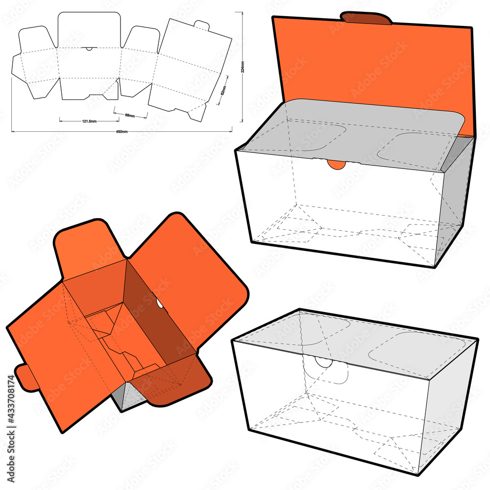 Gift box and Die-cut Pattern. The .eps file is full scale and fully ...