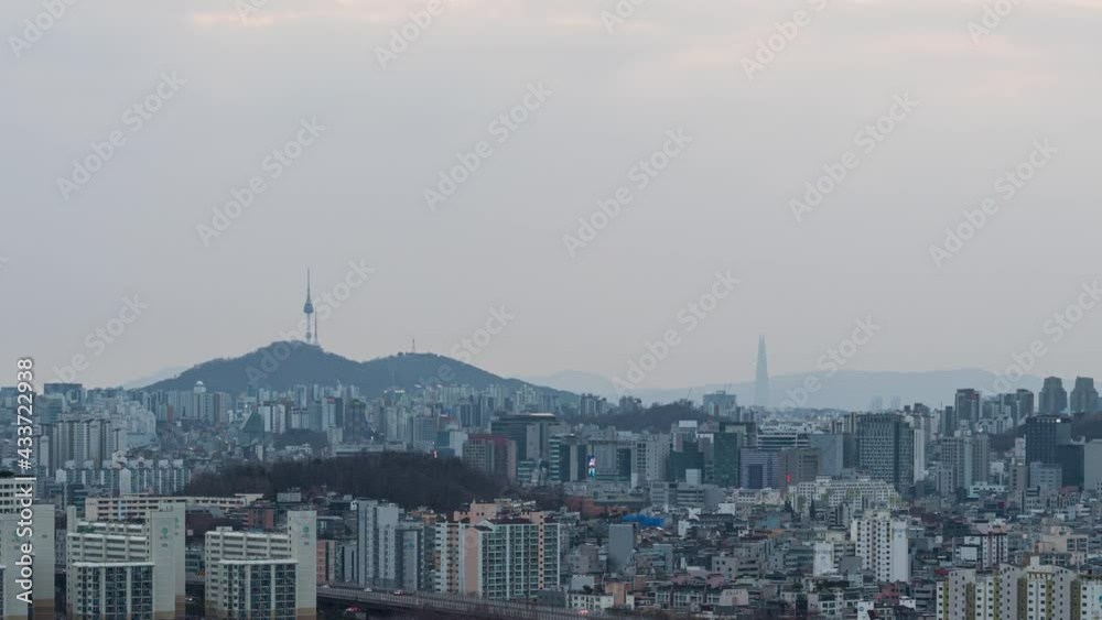 Wideo Stock: Zoom in time-lapse 4K Capital of South Korea and viewpoint ...