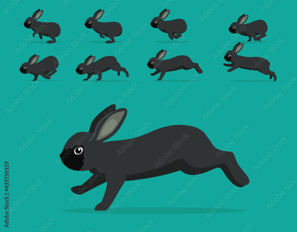 Animal Animation Sequence Rabbit Silver Fox Cartoon Vector Stock Vector ...