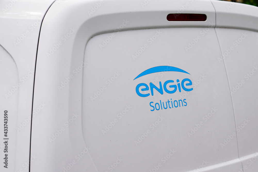 Engie solution logo sign and brand text on rear panel van French ...