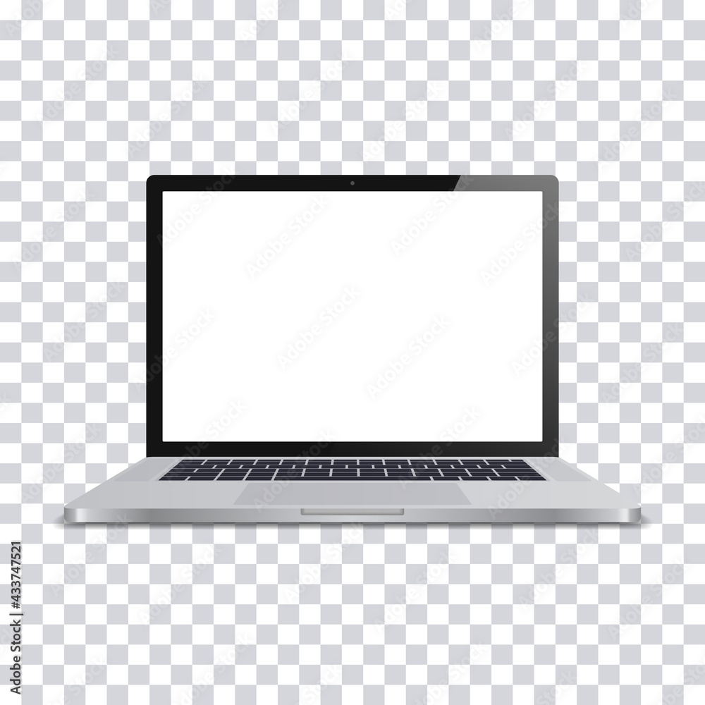Realistic laptop on transparent background. For use in mockups and ...