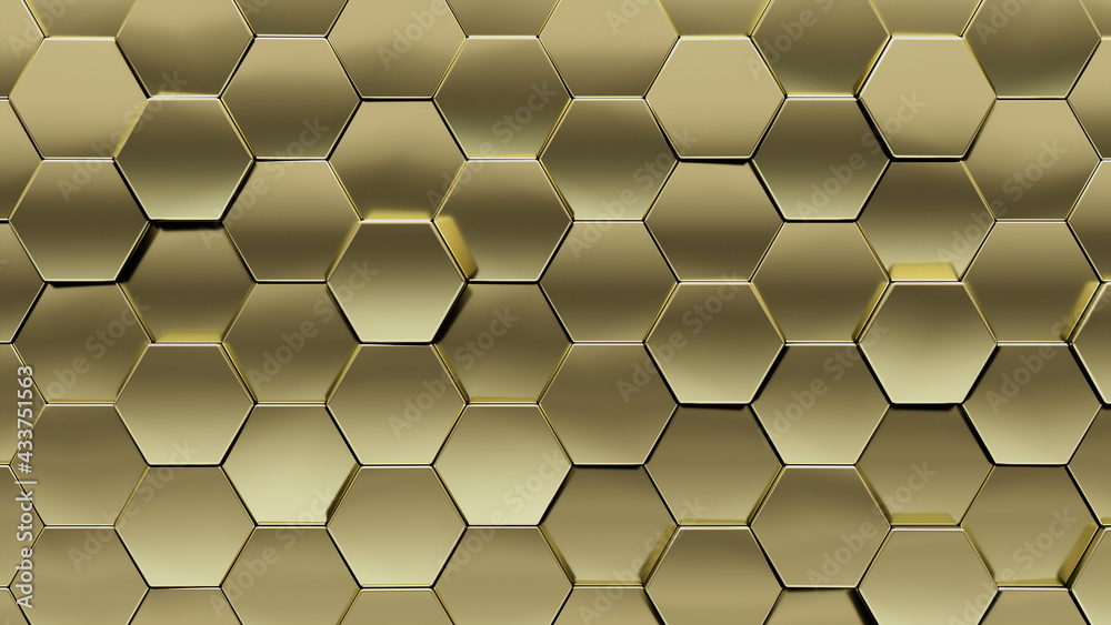 Polished, Luxurious Wall background with tiles. Gold, tile Wallpaper ...