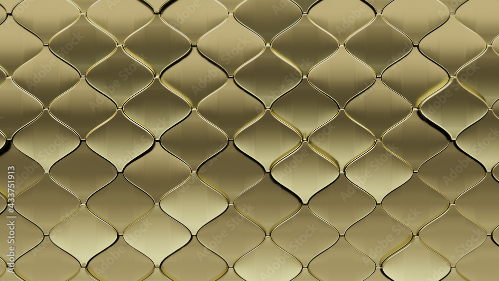 3D, Luxurious Wall background with tiles. Gold, tile Wallpaper with ...