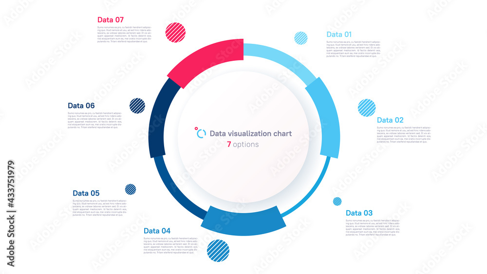Vector pie chart infographic template in the form of pie chart divided ...