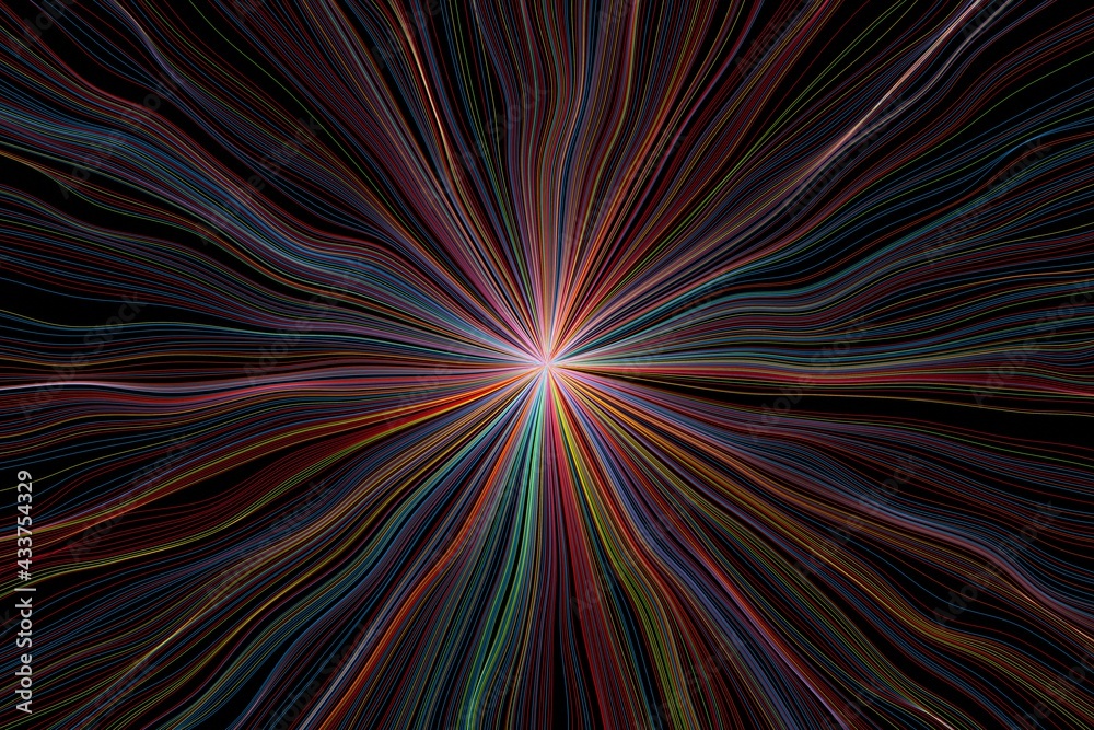 particles Asymmetrical Branching Fractal network, Nerves, neurons ...