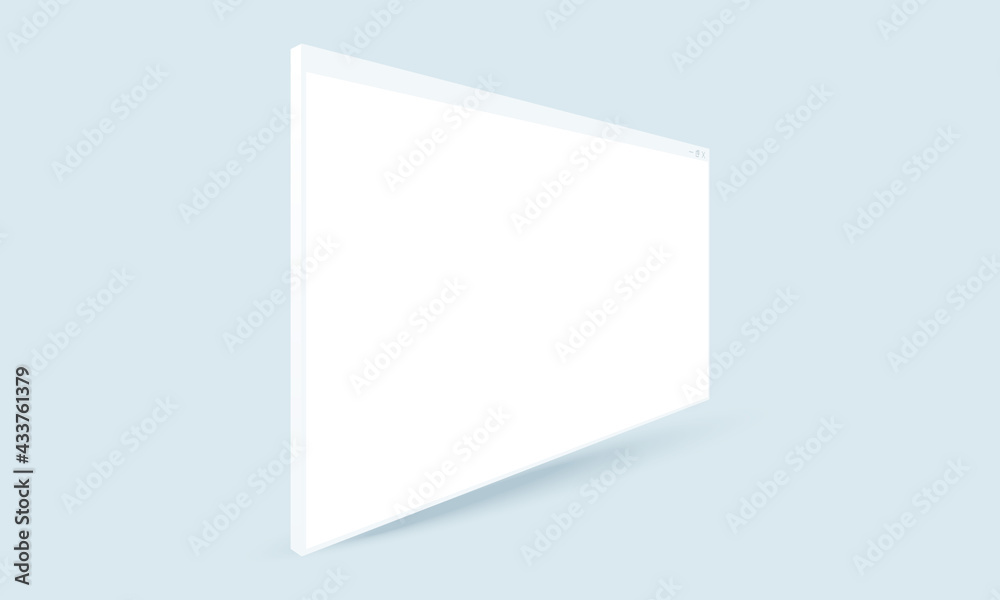 Blank browser window. Desktop computer frame. Vector clay mockup. Stock ...