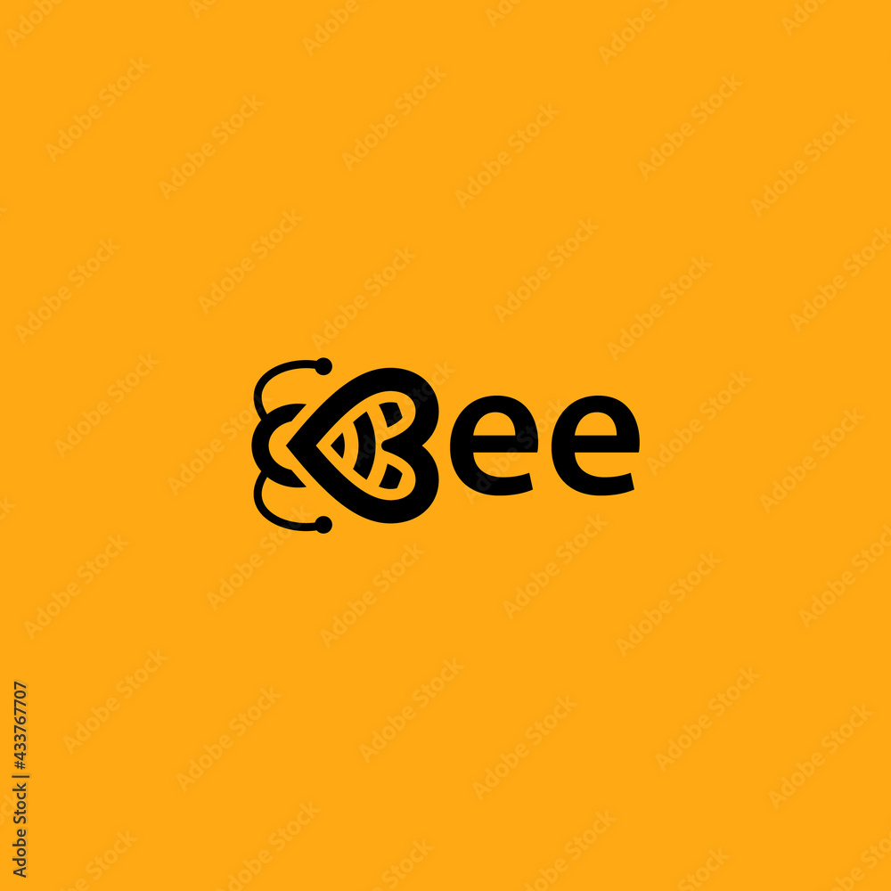 Bee initial letter B. Creative logo design. Stock Vector | Adobe Stock