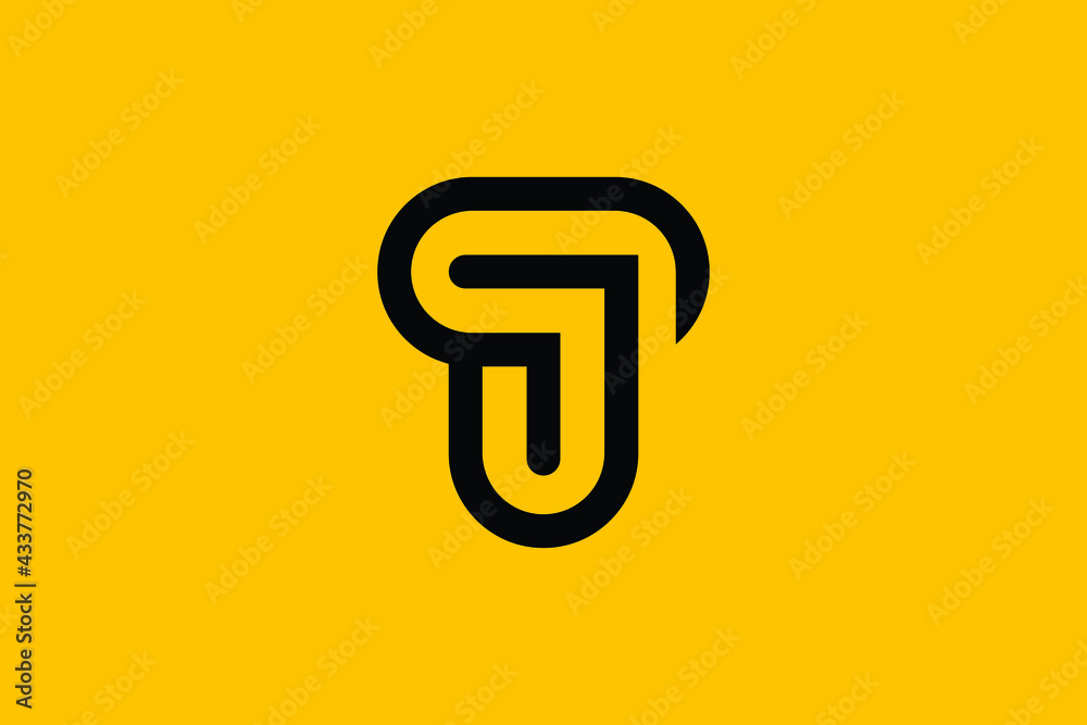 TJ logo letter design on luxury background. JT logo monogram initials ...