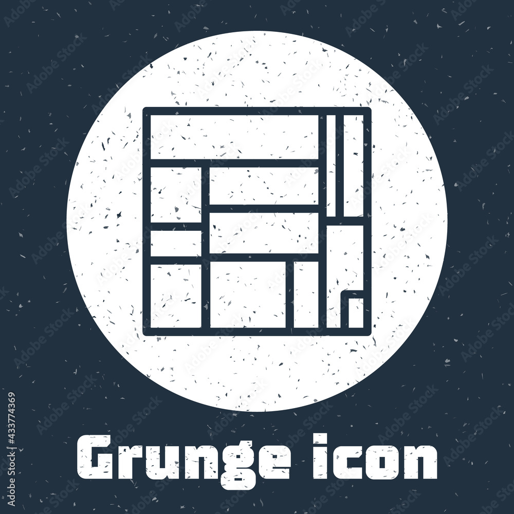 Grunge line House Edificio Mirador icon isolated on grey background ...