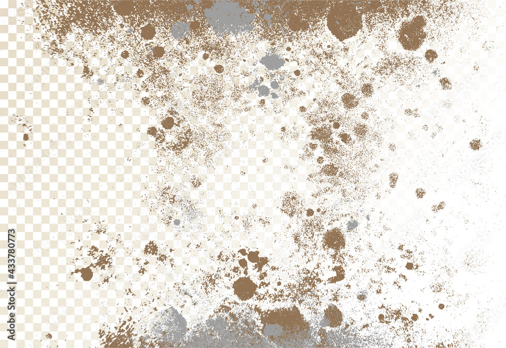 Mold, mildew, decay, stains, splashes, explosion. On an isolated ...