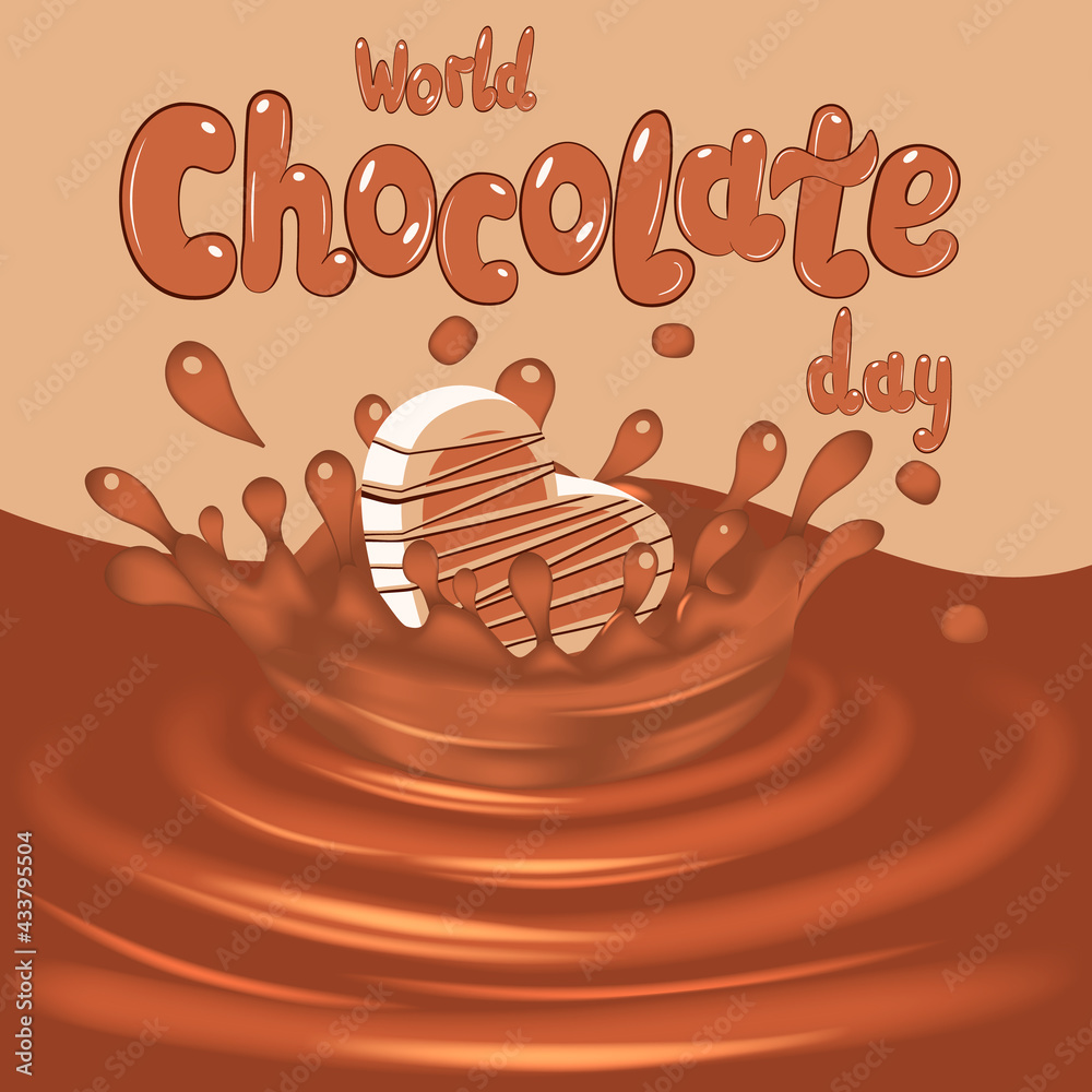 Vector splash of chocolate and candy.Hand drawn motivational and ...
