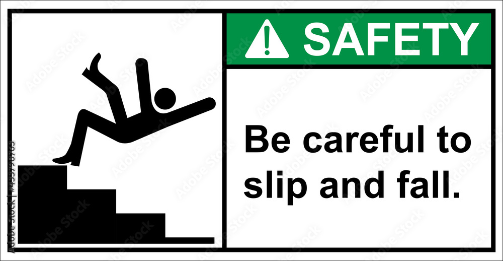 Should be careful when walking up the stairs.,Safety sign. Stock Vector ...