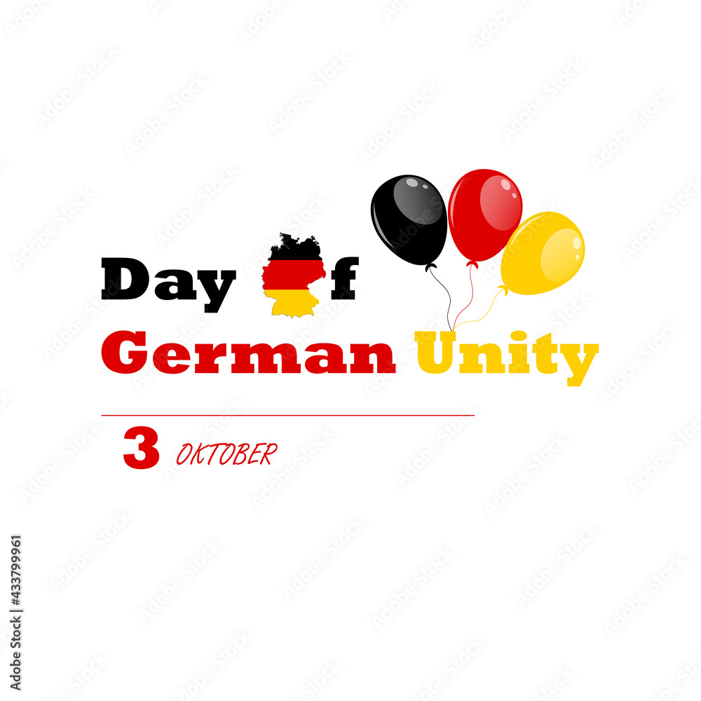 Day of German Unity October 3. Vector illustration in the colors of the ...