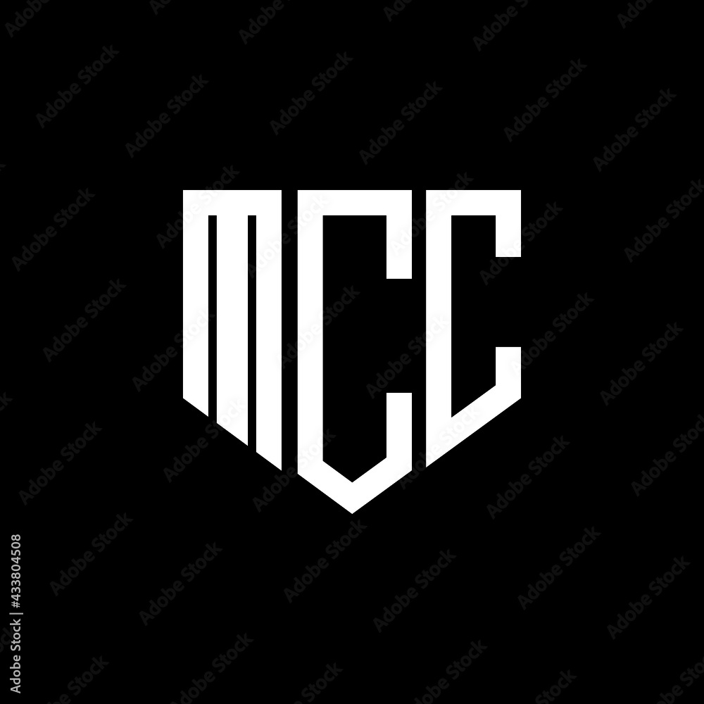 MCC letter logo design with black background in illustrator, vector ...