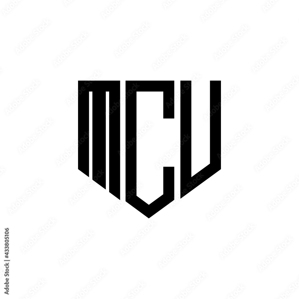 MCU letter logo design with white background in illustrator, vector ...
