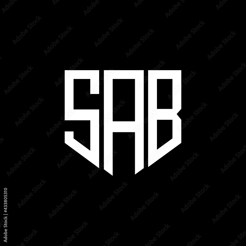 SAB letter logo design with black background in illustrator, vector ...