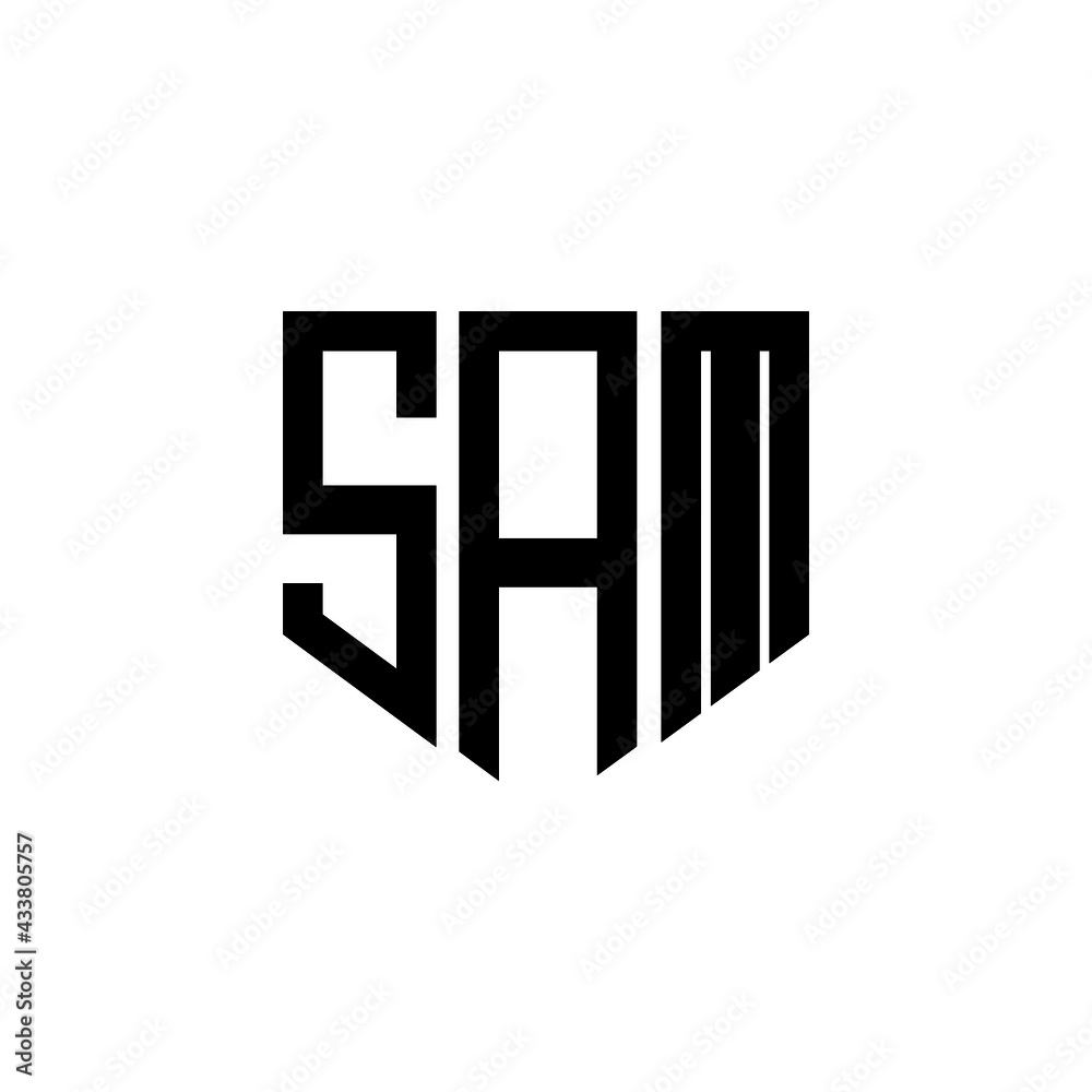 SAM letter logo design with white background in illustrator, vector ...