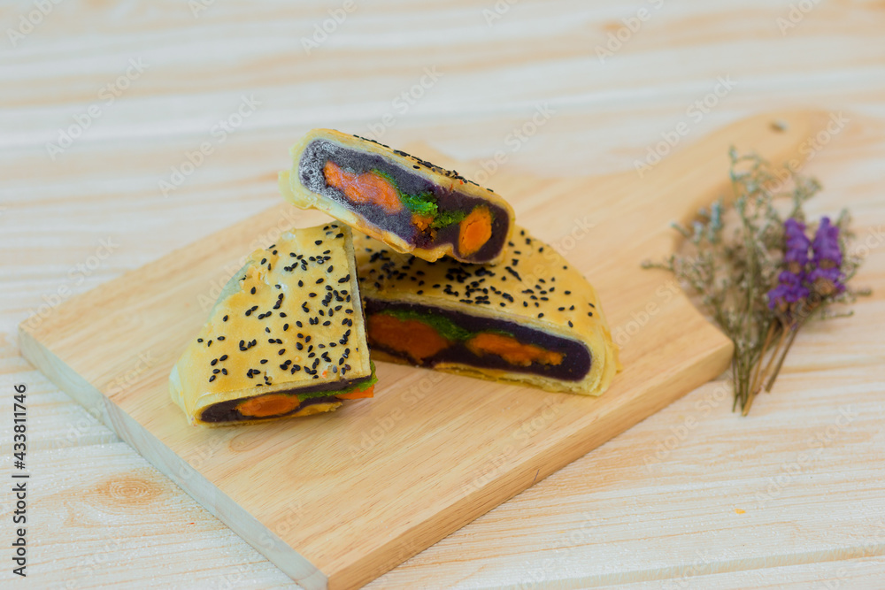 Delicious Chinese traditional cake, cake Chinese Characters on Dim Sum ...