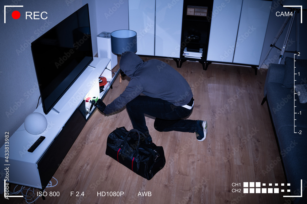 CCTV Video Surveillance Camera Showing Intruder Stock Photo | Adobe Stock