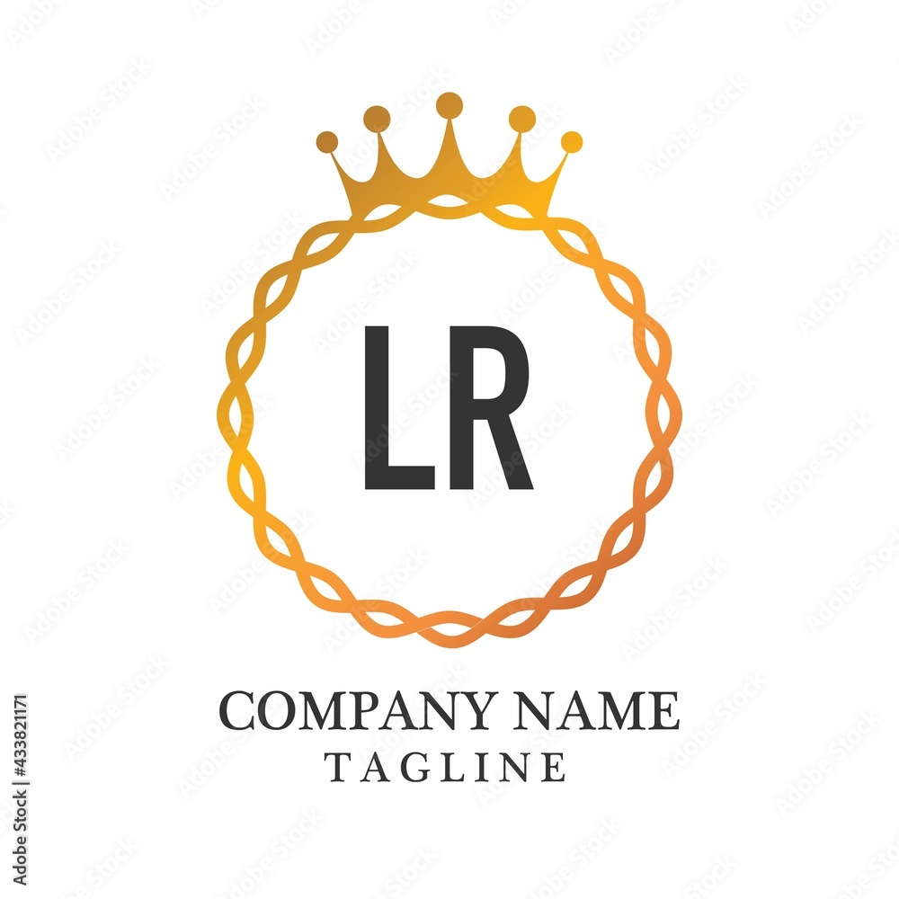 Initial Letter LR Elegance Logo Design Template. Vintage circle line ...