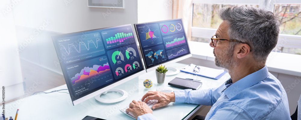 KPI Business Analytics Data Dashboard Stock Photo | Adobe Stock