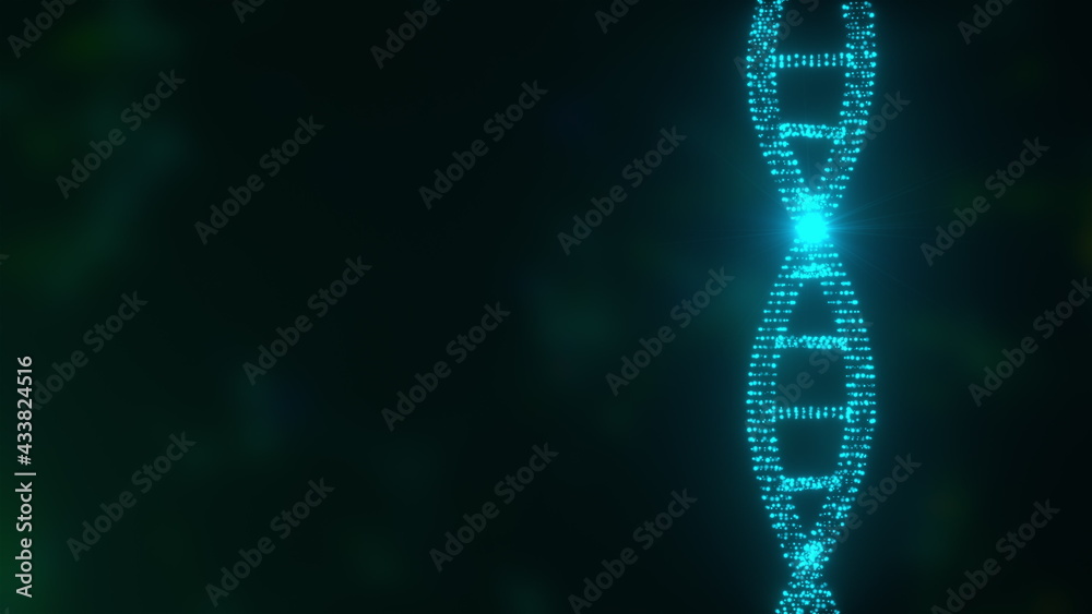 Molecular 3d render connection in wriggling genetic chromosome ...