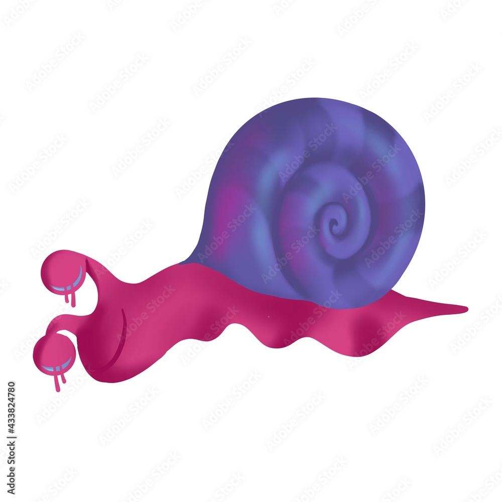 Animated snail character for creating adventure video games. Can be ...