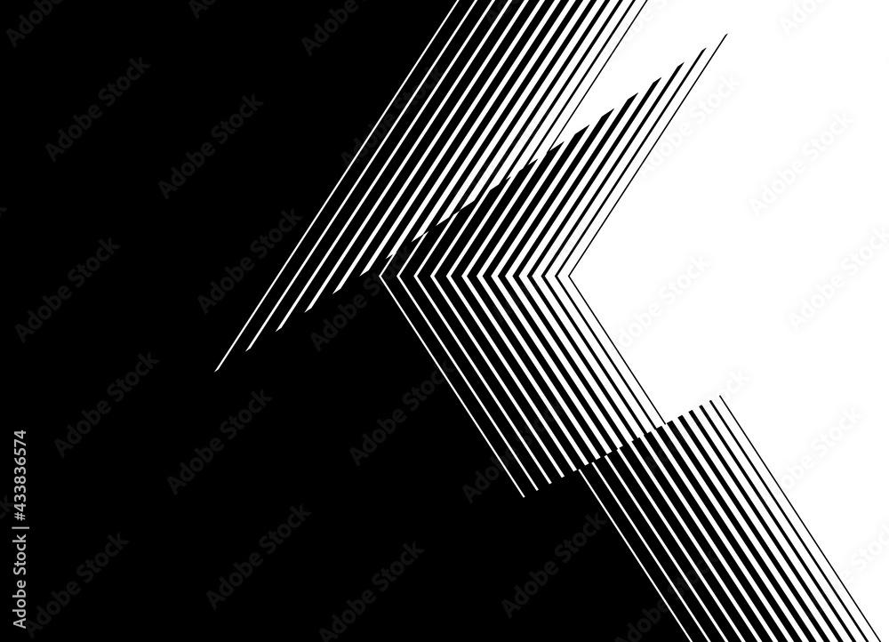 Smooth vector transition from black to white from straight broken lines ...