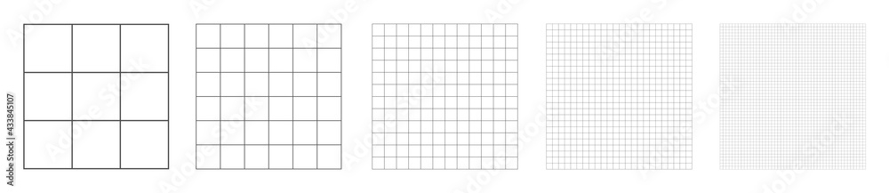 Set of grid pattern background. Grid templates isolated on white ...
