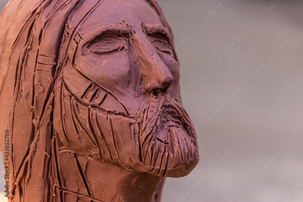 Jesus Christ face clay sculpture Stock Photo | Adobe Stock