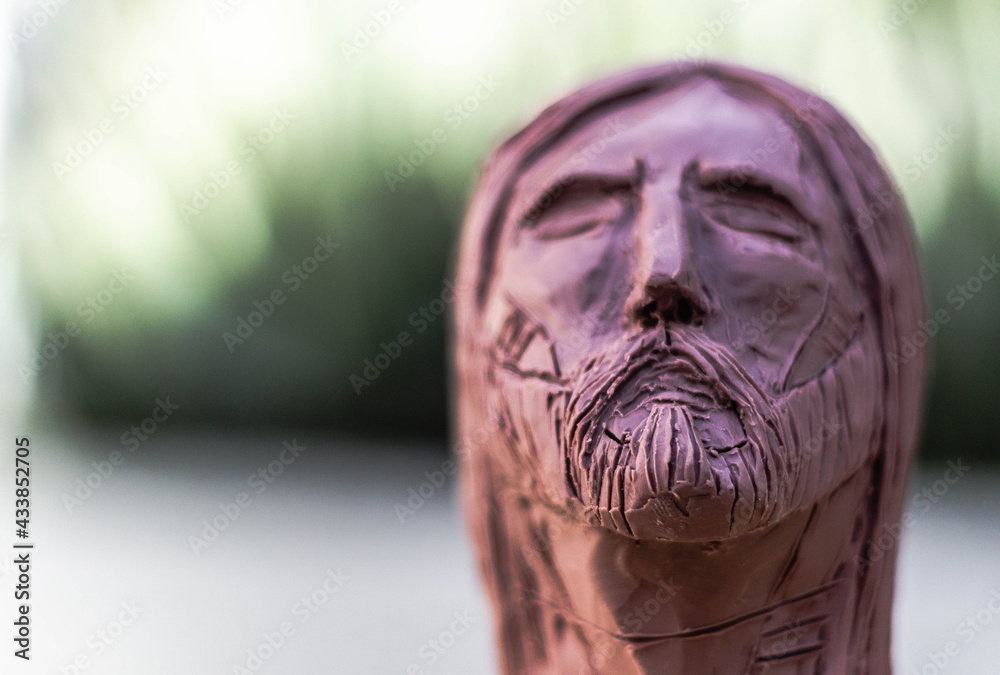 Jesus Christ face clay sculpture Stock Photo | Adobe Stock
