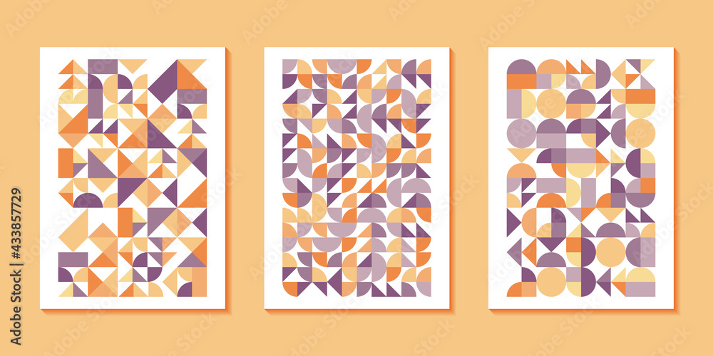 Geometric pattern design of Scandinavian abstract color background with ...