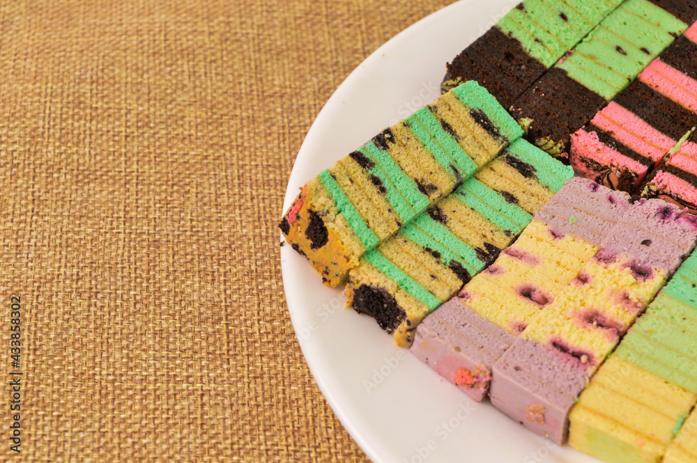 Malaysian traditional food called as Kek Lapis Sarawak or Sarawak ...