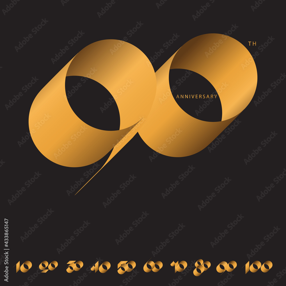 Set of calligraphy handwriting celebrating, anniversary of number 10 ...