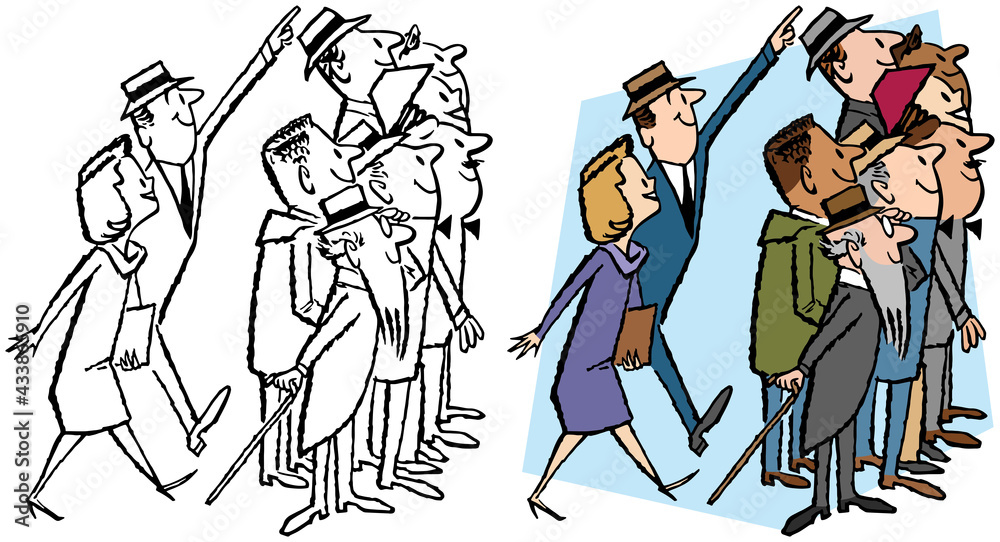 People Pointing At Each Other Cartoon