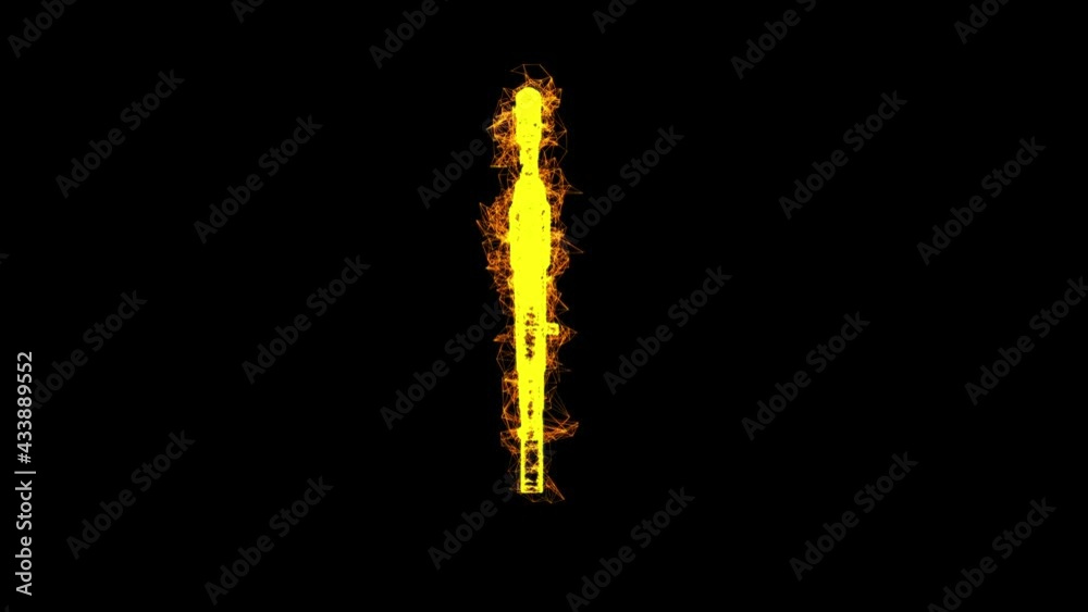 Assault rifle, automatic fire rifle model. Wireframe low poly mesh ...